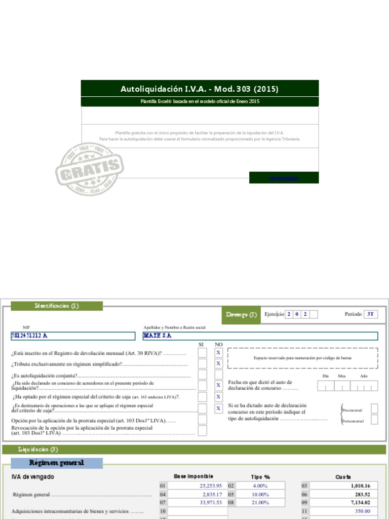 Plantilla Autorrellenable Modelo 303 | Descargar gratis PDF | Economias ...