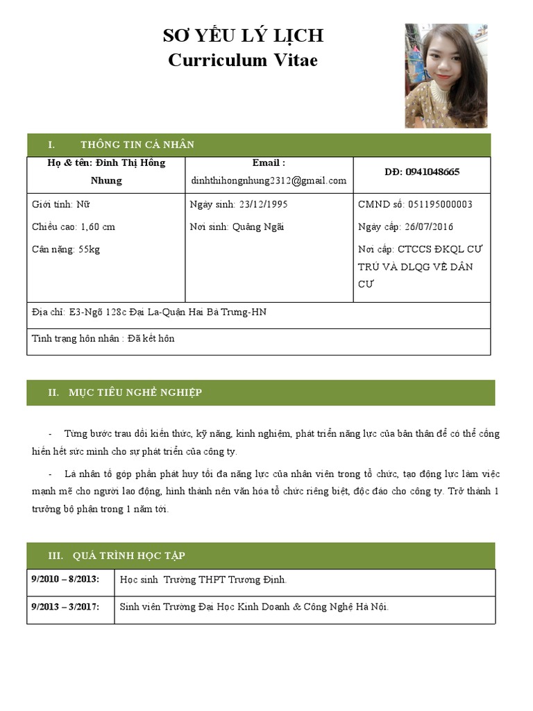 CV Nhung | PDF