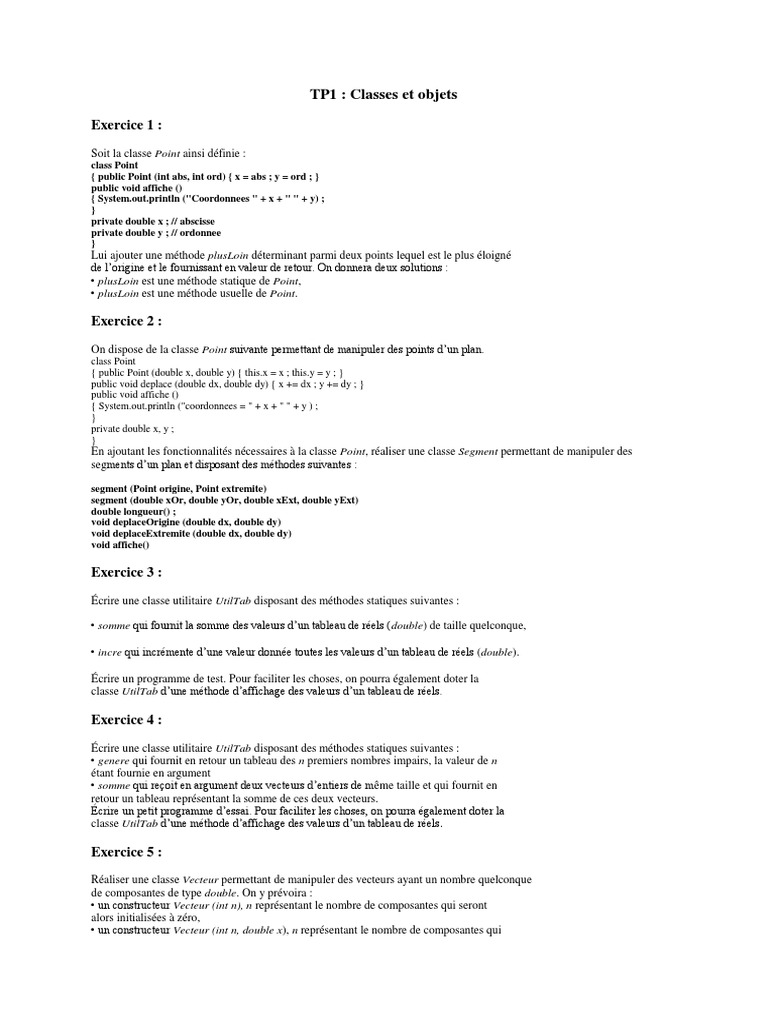 TP1 ClassesOBject | PDF | Nombre premier | Constructeur (programmation)