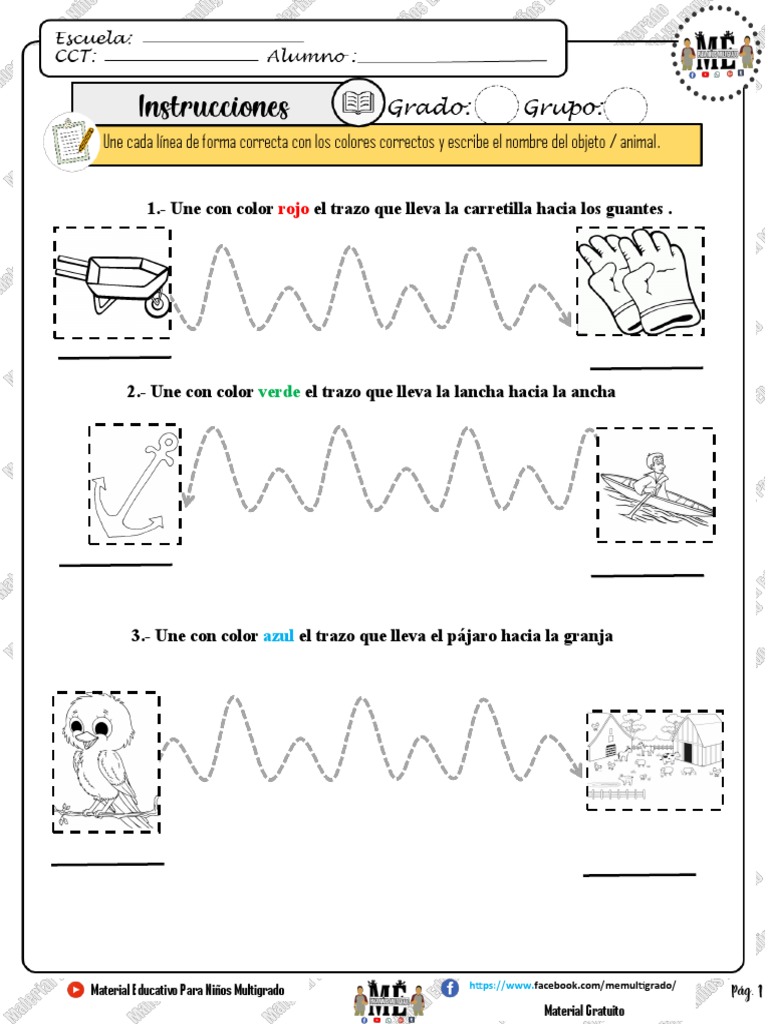 Actividades de Grafomotricidad para Niños | PDF | Color