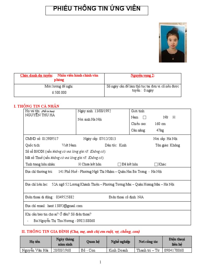 CV - Nguyen Thu Ha | PDF