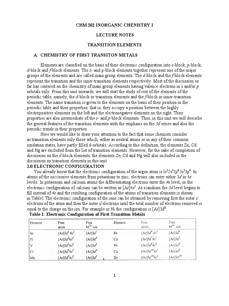 CHM 202 Lecture I | PDF | Coordination Complex | Ligand