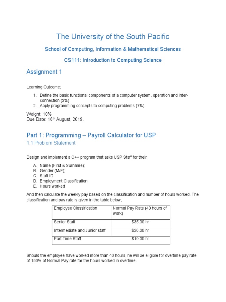 Assignment 1 Sem 2 2019 | Download Free PDF | Computer Program | Programming