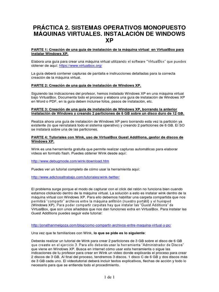 Guía de Instalación en VirtualBox | PDF | Informática