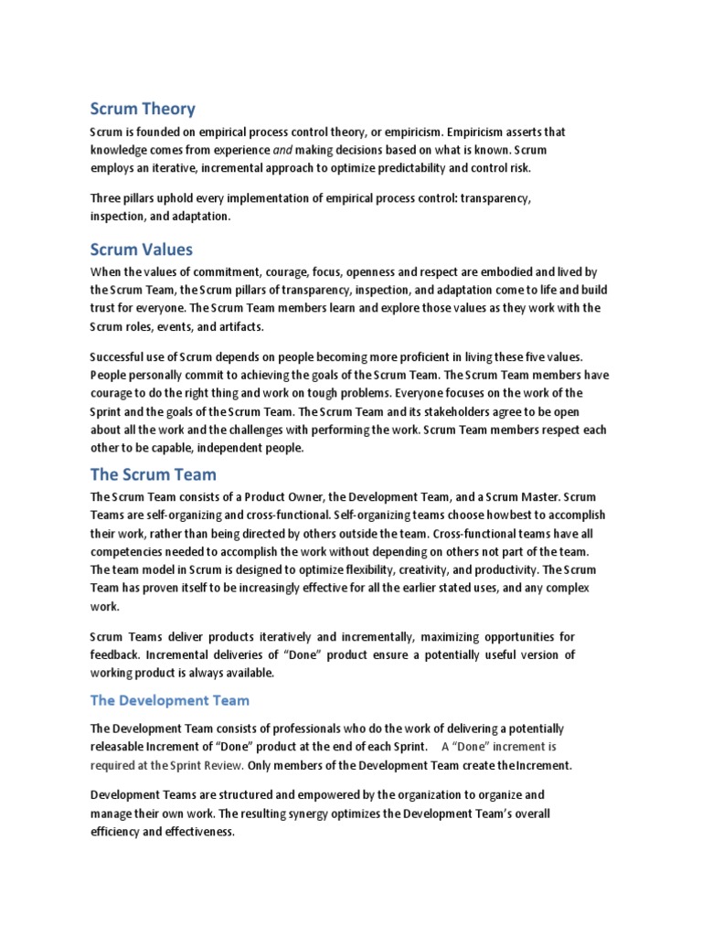 Scrum Theory | PDF | Scrum (Software Development) | Business
