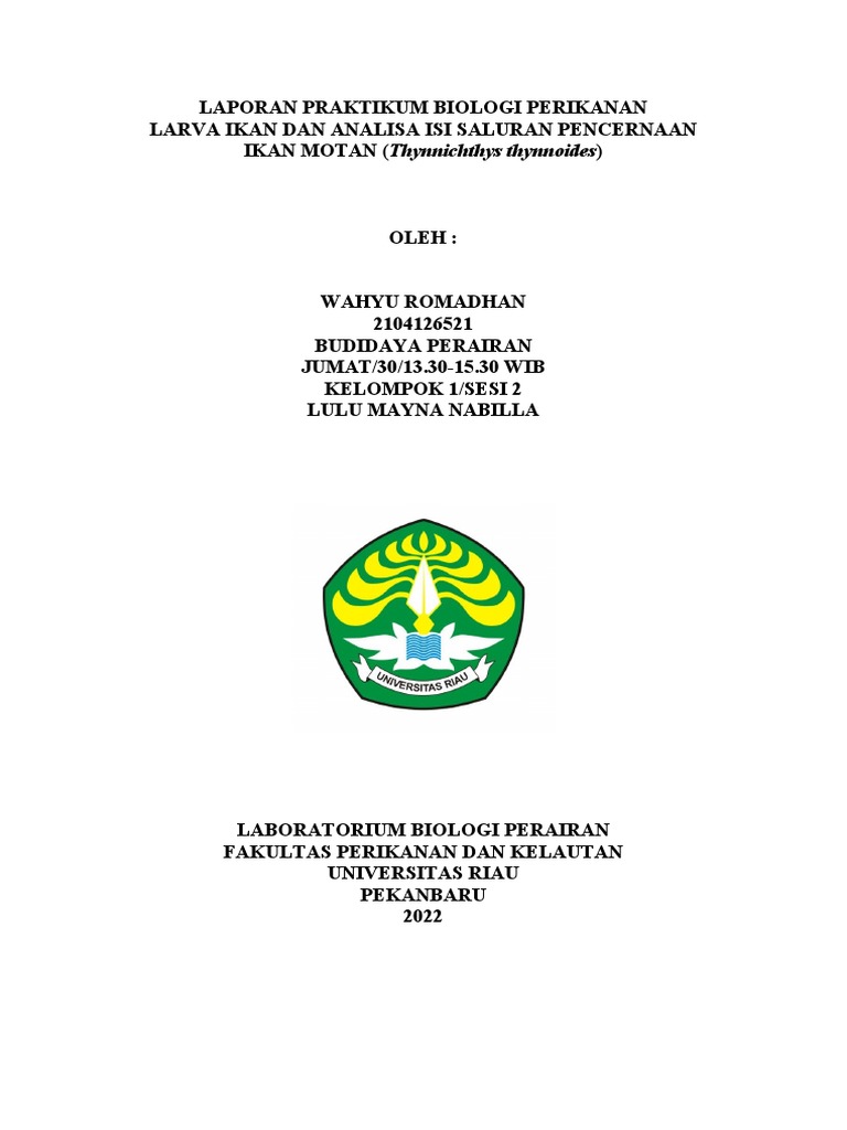 Larva Ikan | PDF | Sains & Matematika