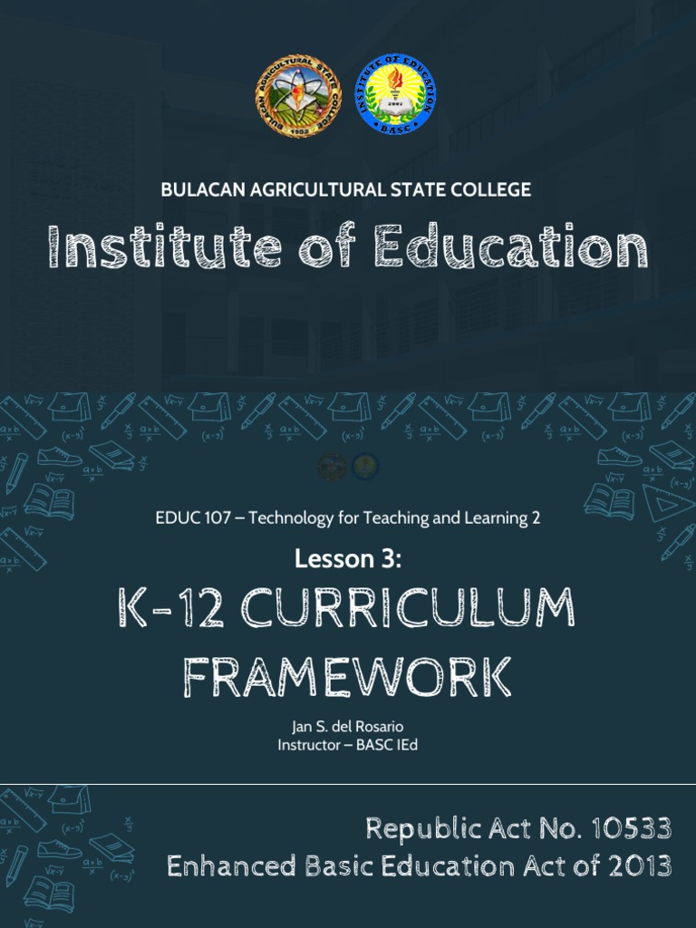 Educ107 - Lesson 3 - K-12 Curriculum Framework | PDF | Lesson Plan ...