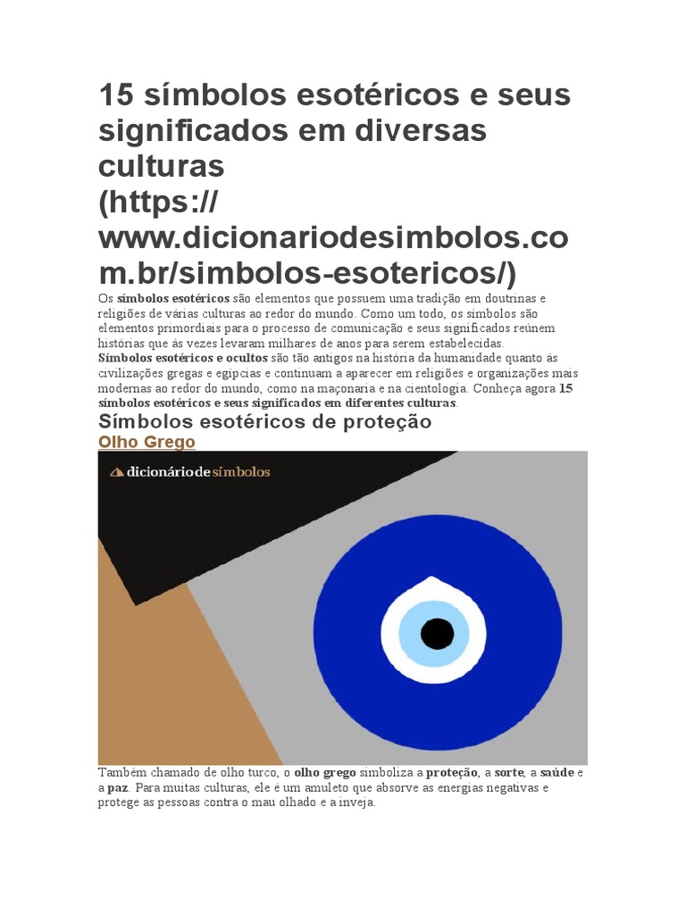 15 Símbolos Esotéricos e Seus Significados em Diversas Culturas | PDF ...