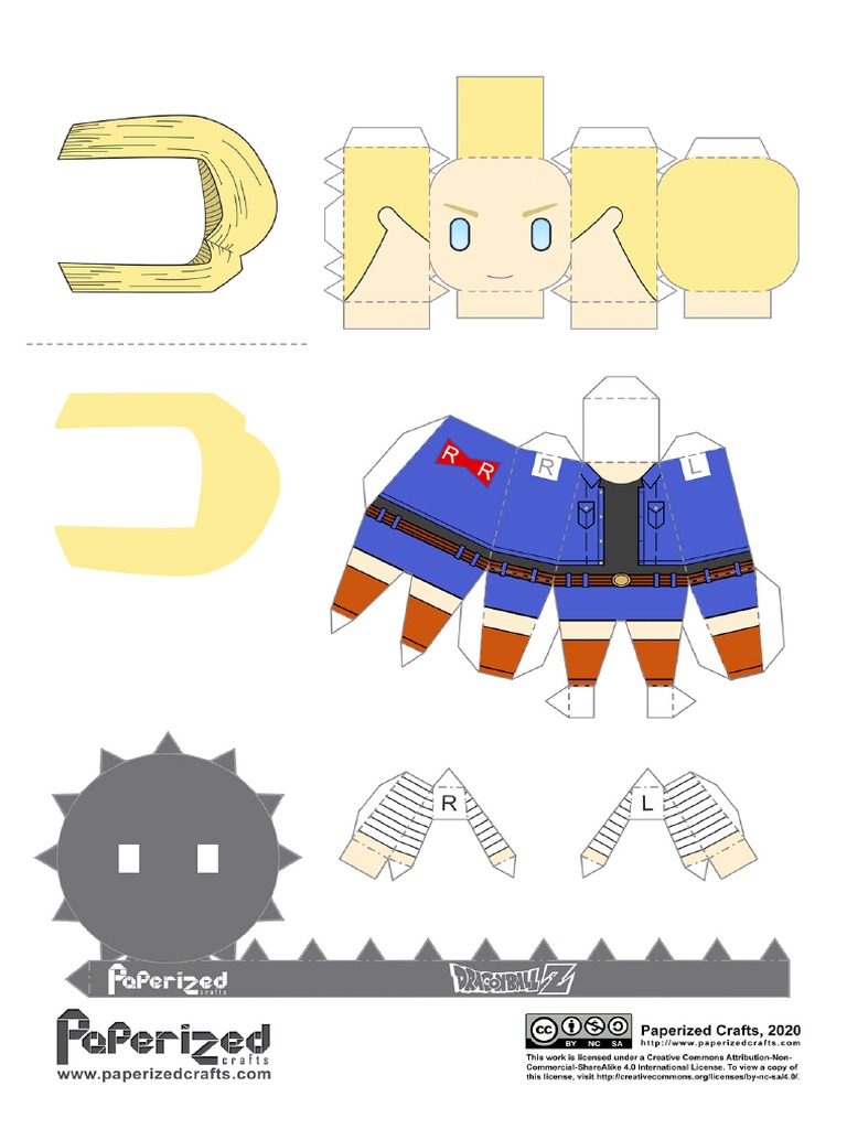 Dragon Ball Z - Android 18 Papercraft | PDF