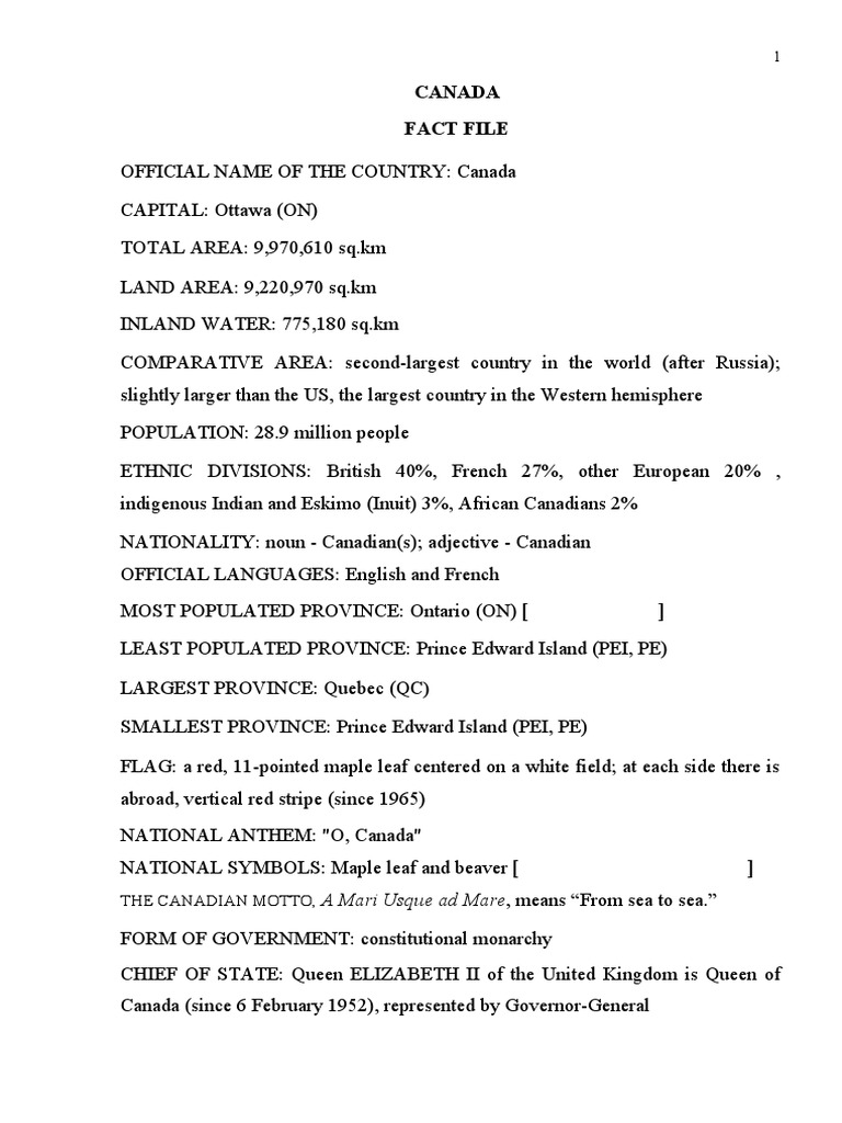 Fact File Canada | PDF | Canada | Governor
