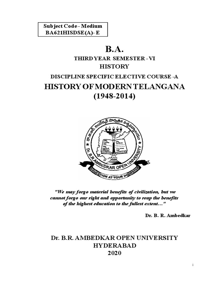 History English ModernTelangana | PDF History English ModernTelangana | PDF