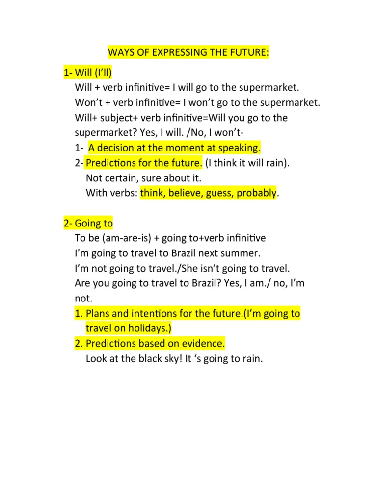 Ways of Expressing The Future | PDF | Verb