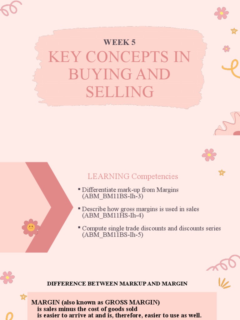 WEEK 5 - Key Concepts in Buying and Selling | PDF | Gross Margin ...
