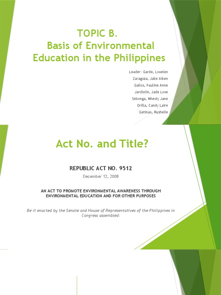 Basis of Environmental Education in The Philippines | PDF ...