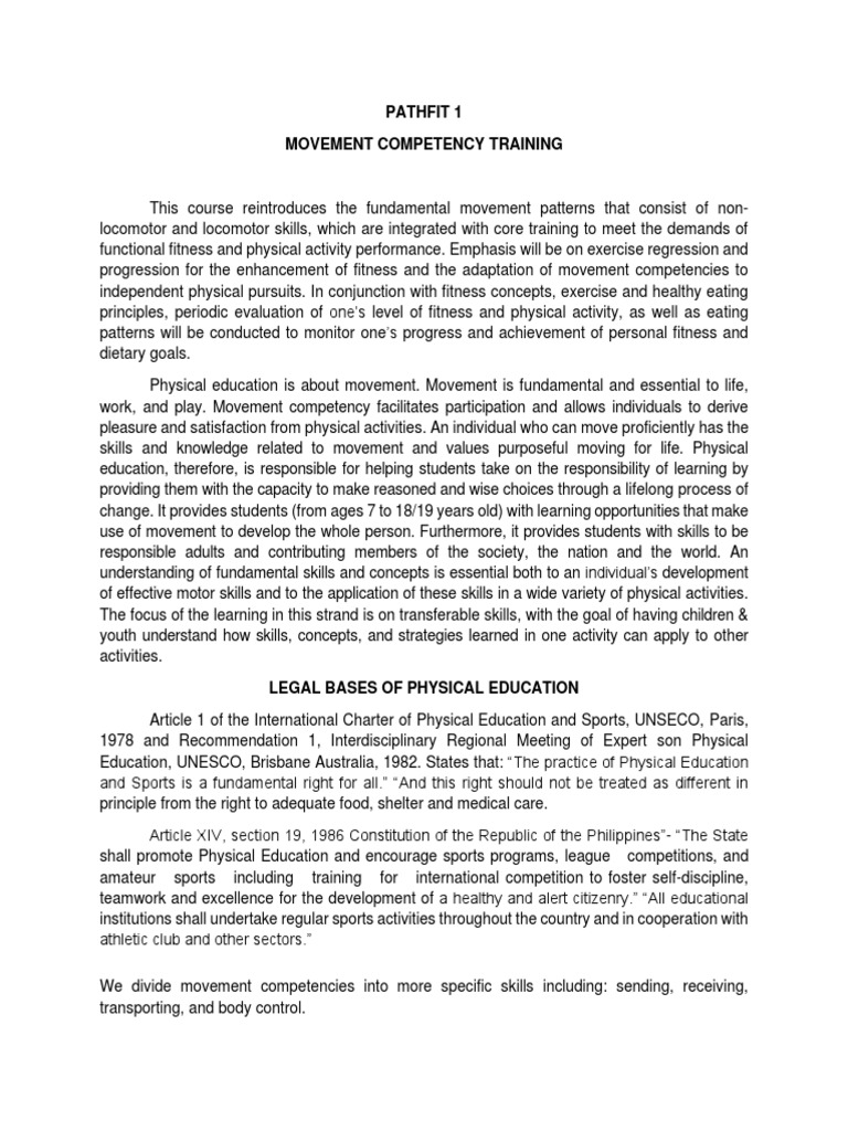 PATHFIT 1 Module | PDF | Physical Fitness | Flexibility (Anatomy)