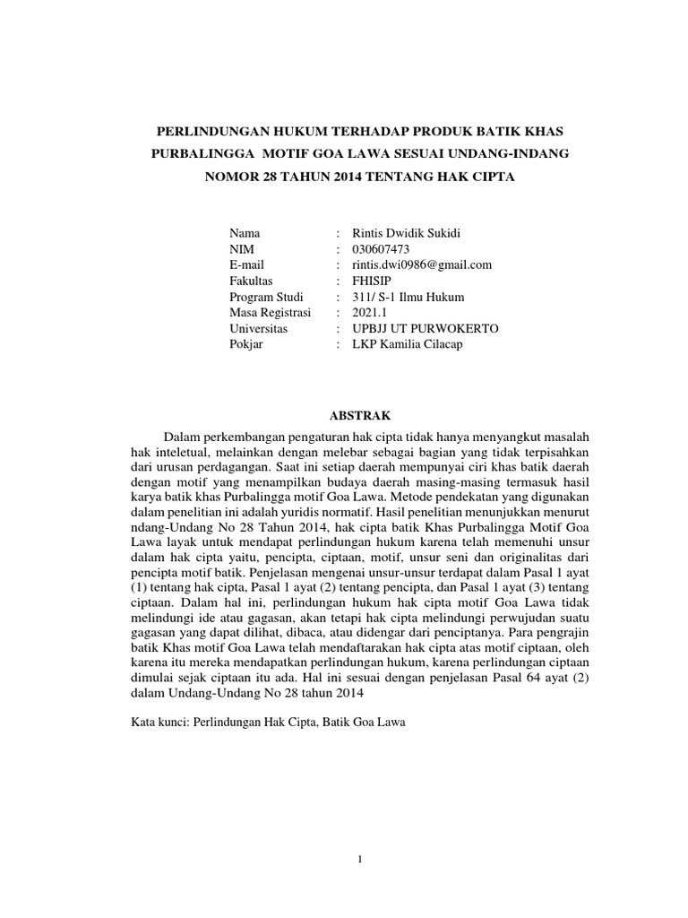 Karya Ilmiah Rintis Dwidik Sukidi | PDF