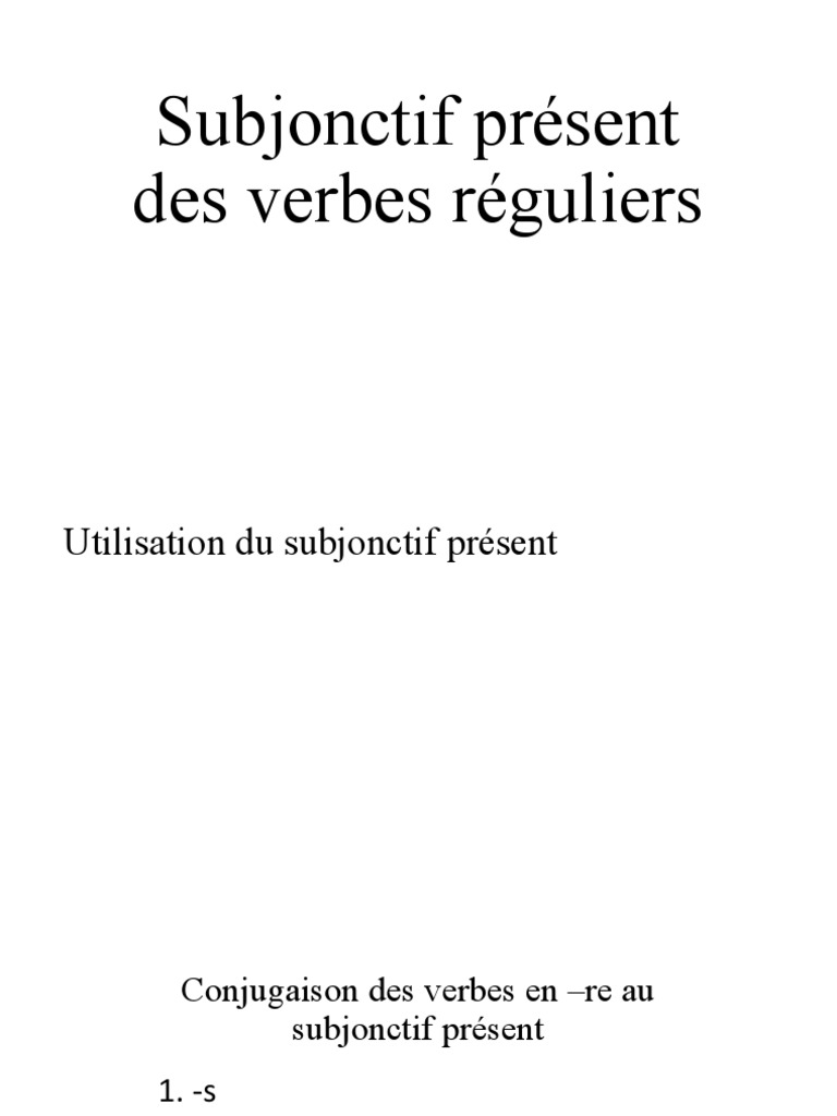 Subjontif Présent - Introduction Ludique | PDF | Unités sémantiques ...