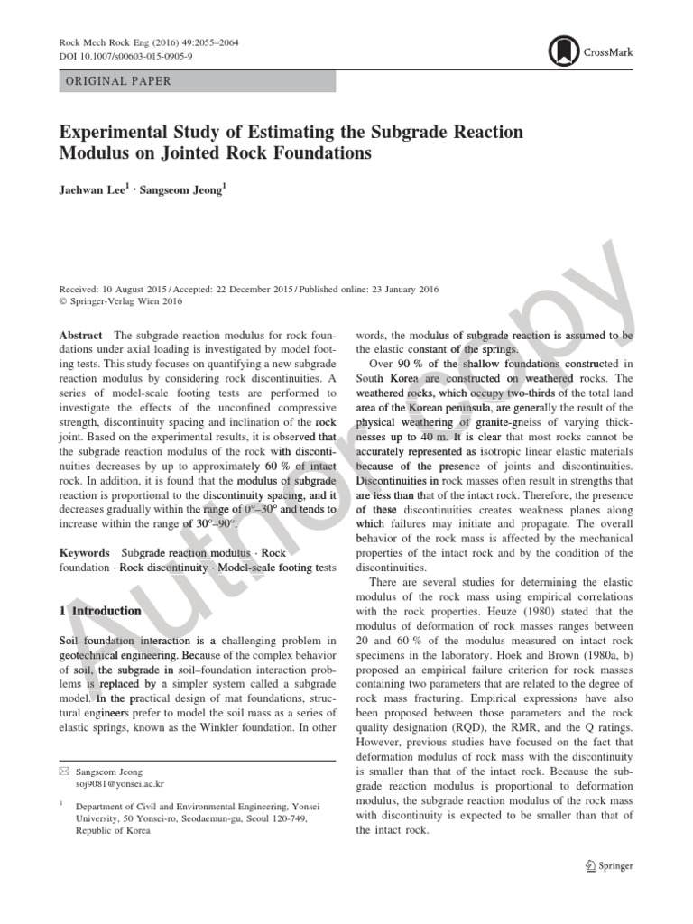 Rock Modulus | PDF | Young's Modulus | Elasticity (Physics)