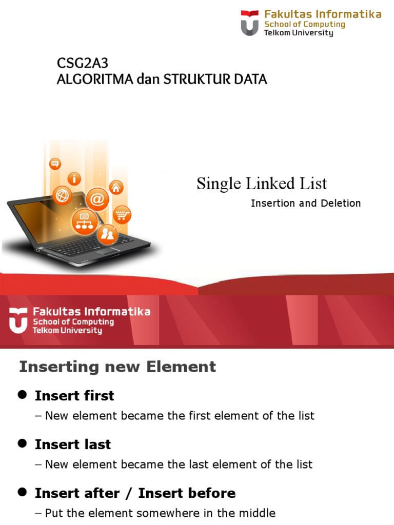 04.2 - Single Linked List - Insertion and Deletion | PDF 04.2 - Single Linked List - Insertion and Deletion | PDF