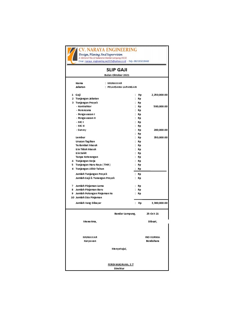 Contoh Slip Gaji | PDF