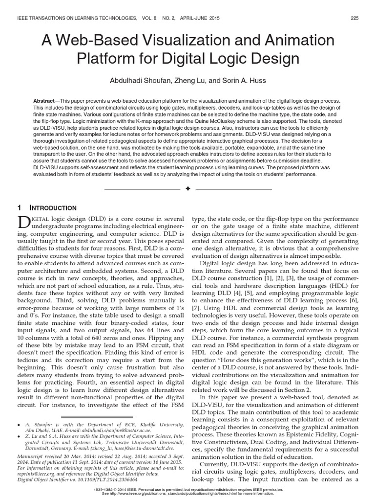 A Web-Based Visualization and Animation Platform For Digital Logic Design | PDF | Logic Gate ...