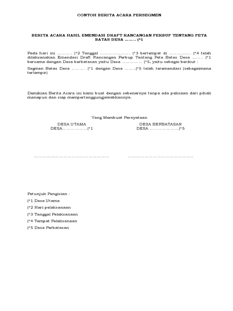 Contoh Berita Acara Emendasi Draft Raperbup-1 | PDF
