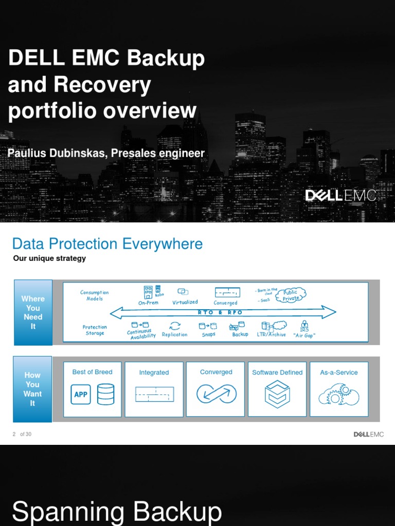 DELL EMC Backup and Recovery Portfolio Overview | PDF | Backup | V Mware