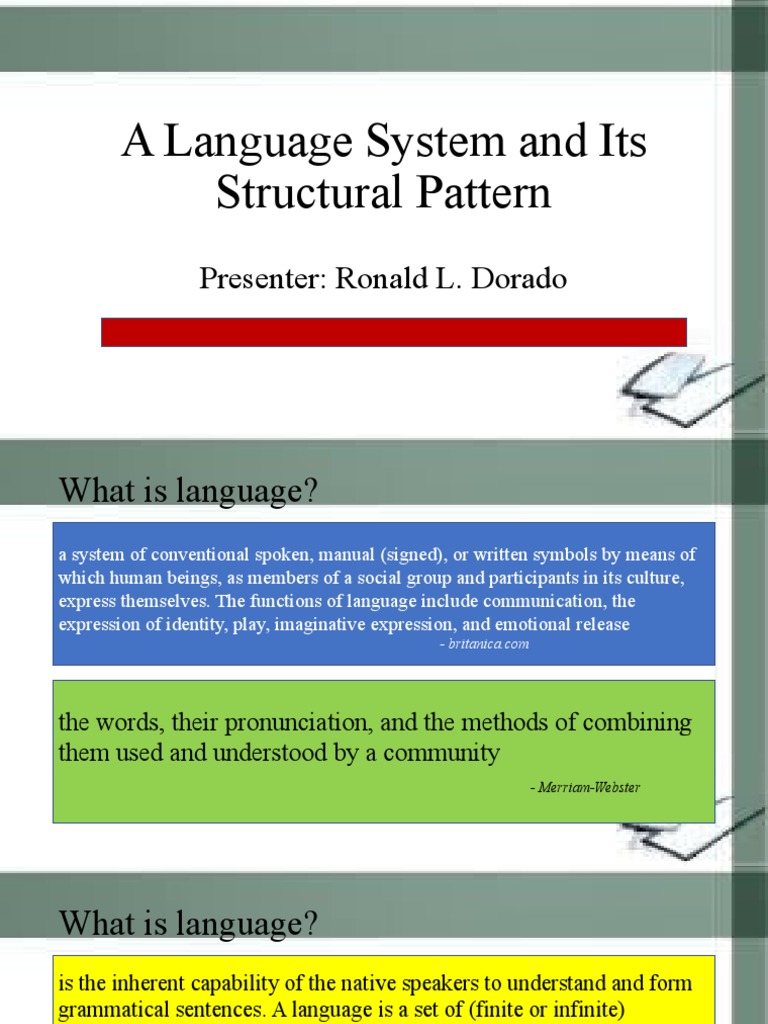A Language System and Its Structural Pattern | Download Free PDF | Word ...
