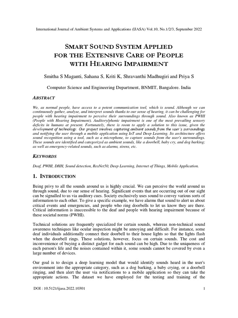 Smart Sound System Applied For The Extensive Care of People With ...