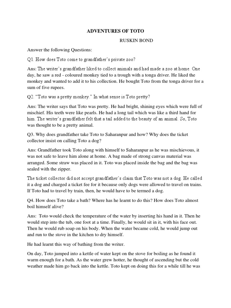 Adventures of Toto | PDF