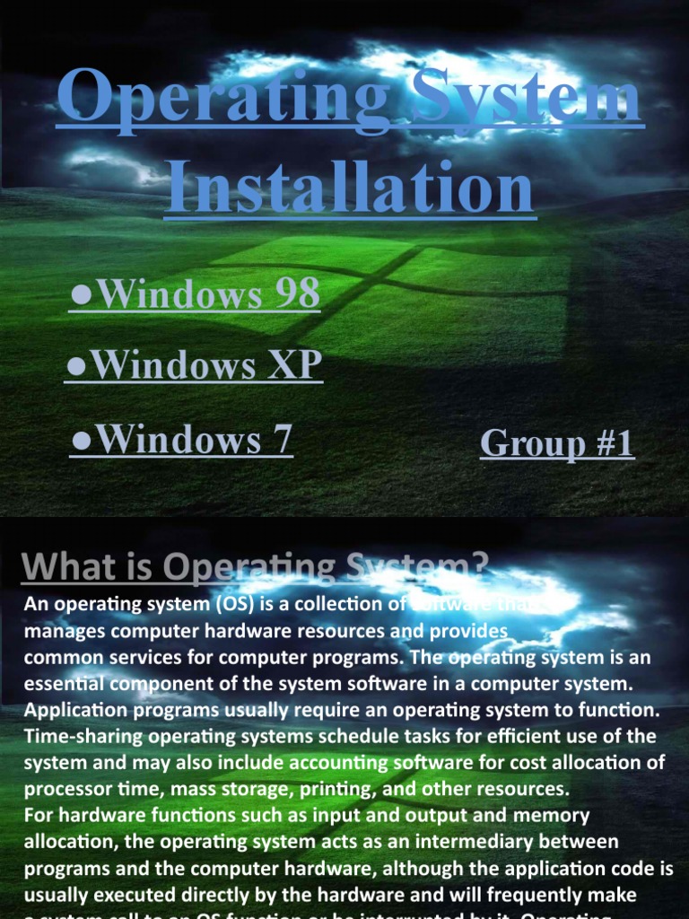 Operating System Installation: Windows Windows XP Windows 7 | Download ...