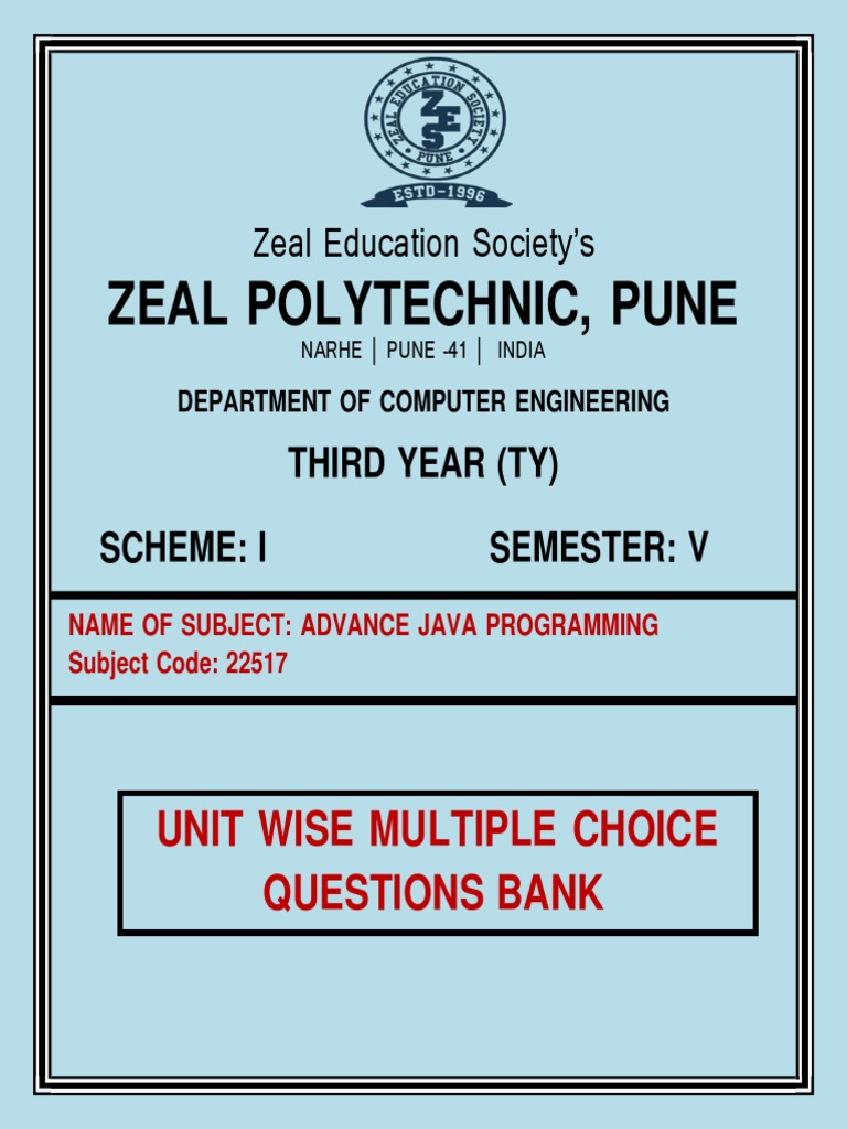 Advanced Java Programming MCQ Bank | PDF | Network Socket | Port (Computer Networking)