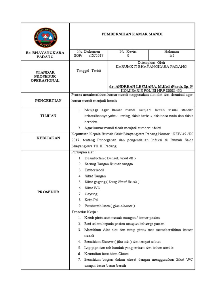 Spo Ppi Petugas Kebersihan | PDF