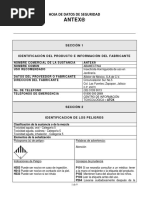 ANTEX GEL Hoja de Seguridad | PDF | Agua | Agua subterránea
