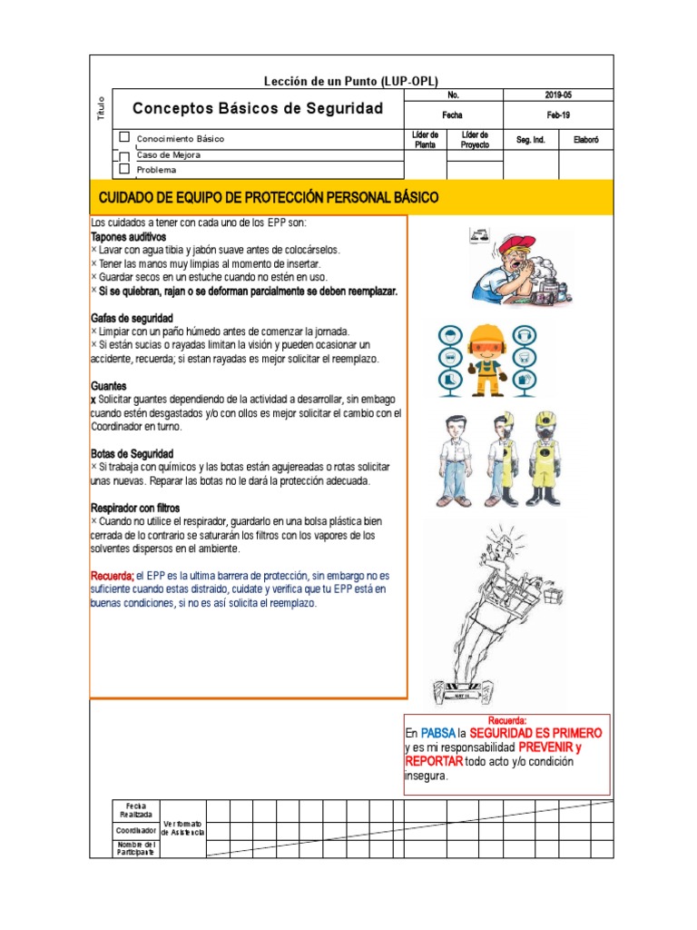 LUP Cuidado de EPP Básico | PDF