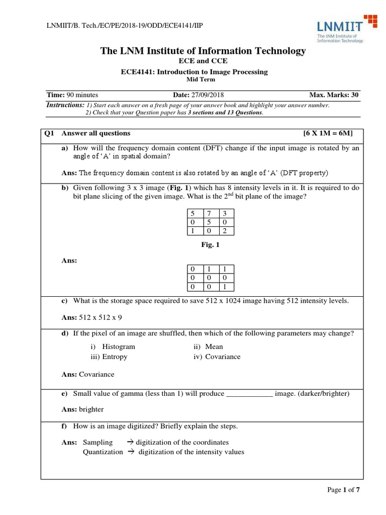 IIP Midterm Sol | PDF | Eigenvalues And Eigenvectors | Digital Signal ... IIP Midterm Sol | PDF | Eigenvalues And Eigenvectors | Digital Signal ...