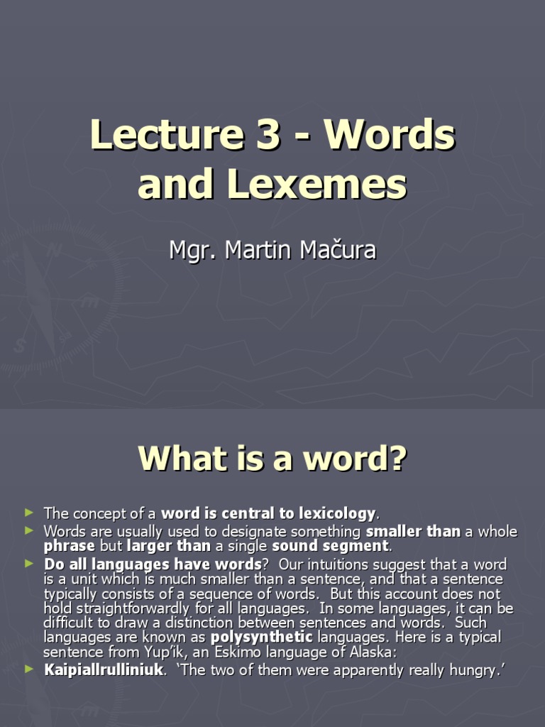 Understanding Words and Lexemes | PDF | Word | Part Of Speech