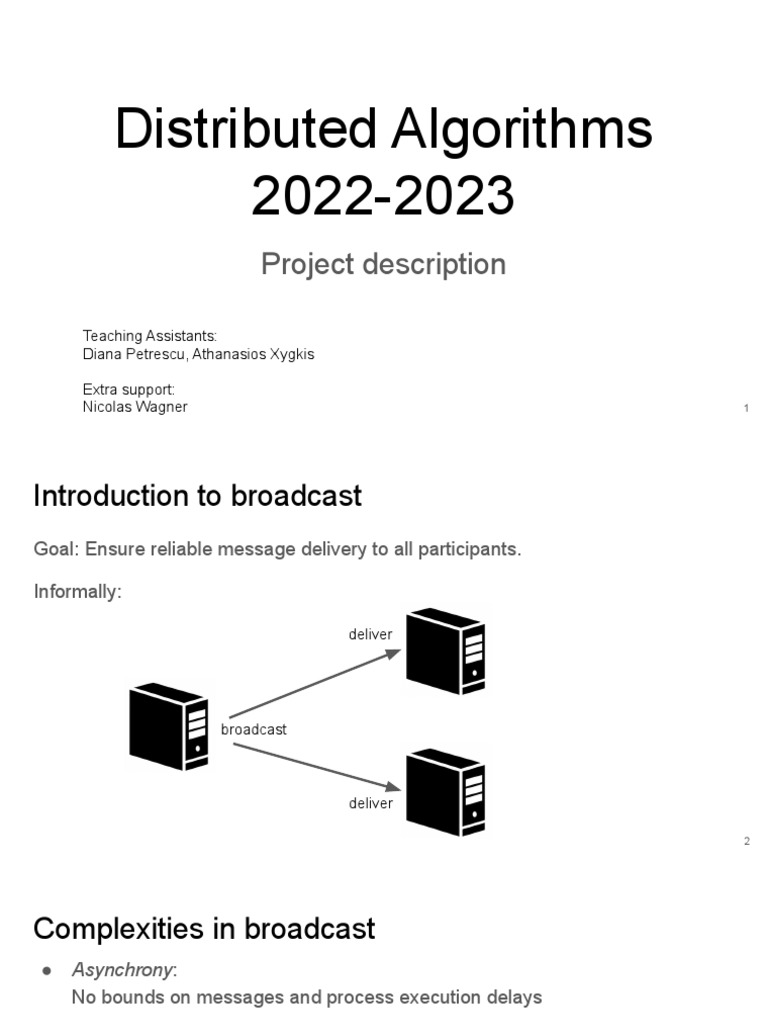 Distributed Algorithms 2022-2023, Project Introduction | PDF Distributed Algorithms 2022-2023, Project Introduction | PDF