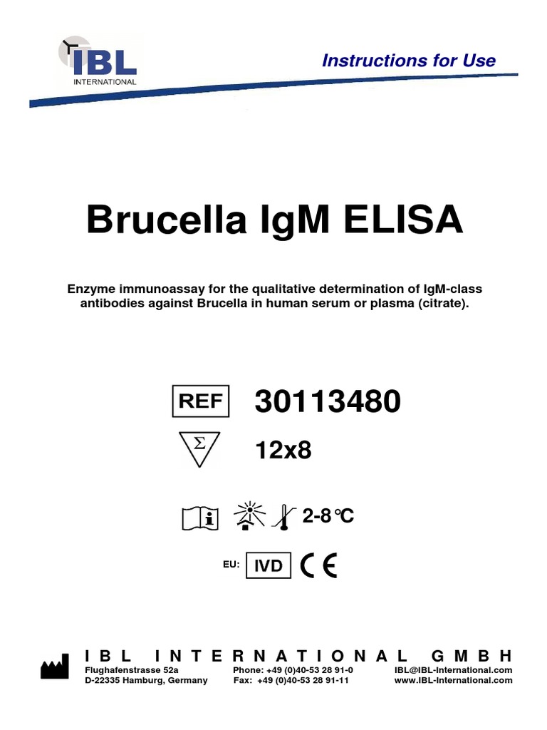 Ifu Eu en Brucella Igm Elisa vn30113480 Sym4 | PDF | Elisa | Clinical ...
