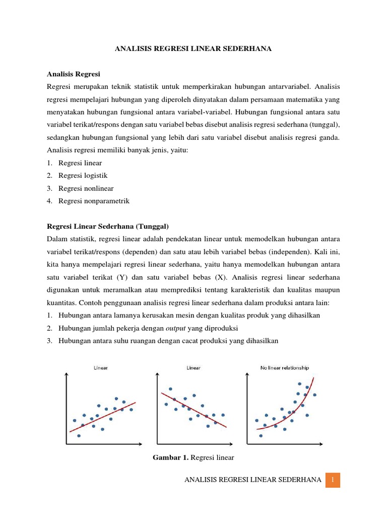 Analisis Regresi Linear Sederhana | PDF
