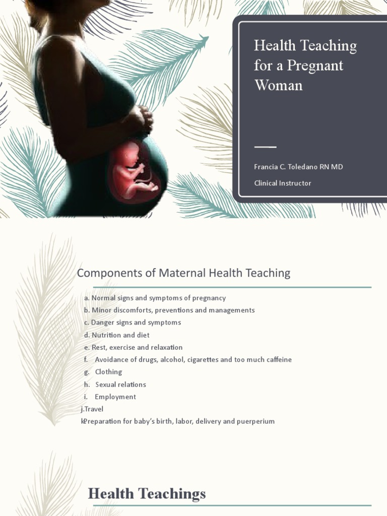 Health Teaching For A Pregnant Woman | PDF