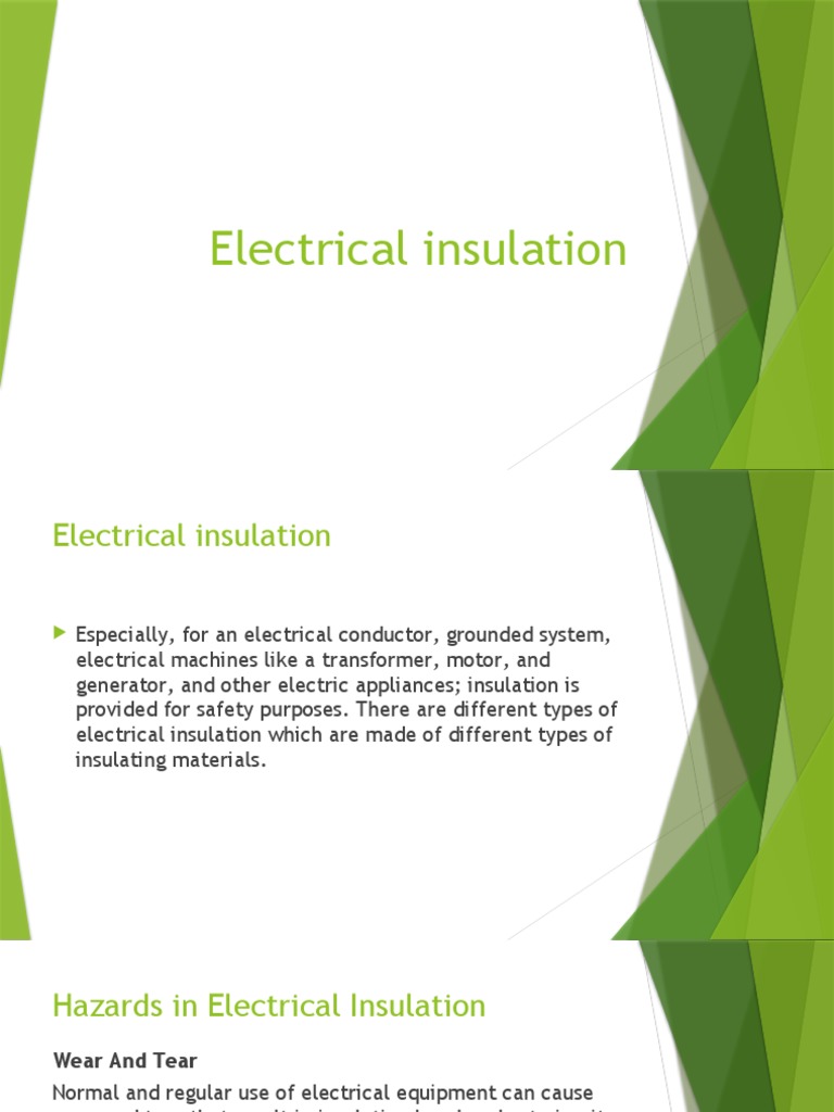 Electrical Insulation Safety Guide | PDF | Science & Mathematics ...
