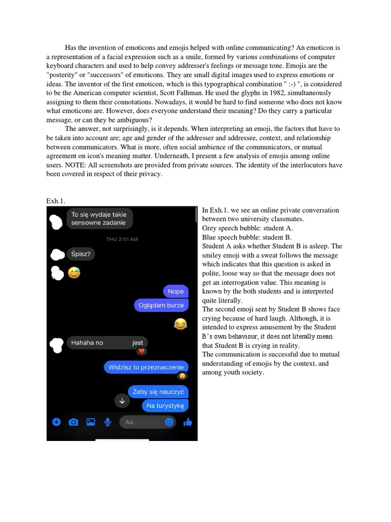 Emojis Essay | PDF | Communication | Emotions