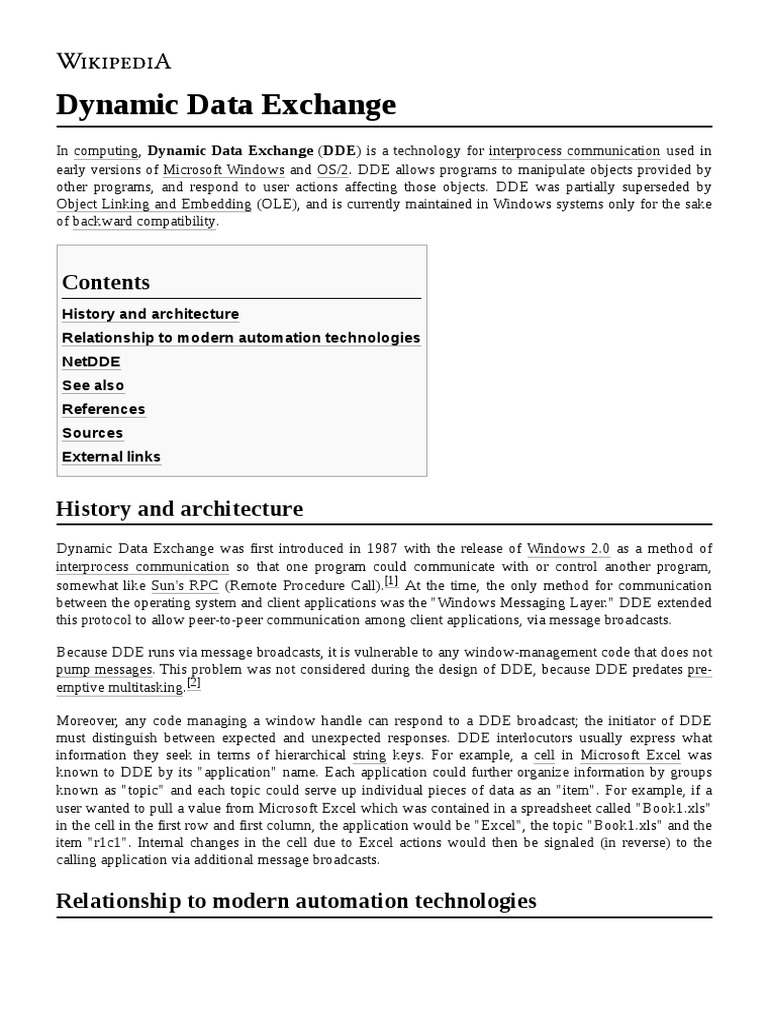 Dynamic Data Exchange | Download Free PDF | Microsoft Windows | Microsoft