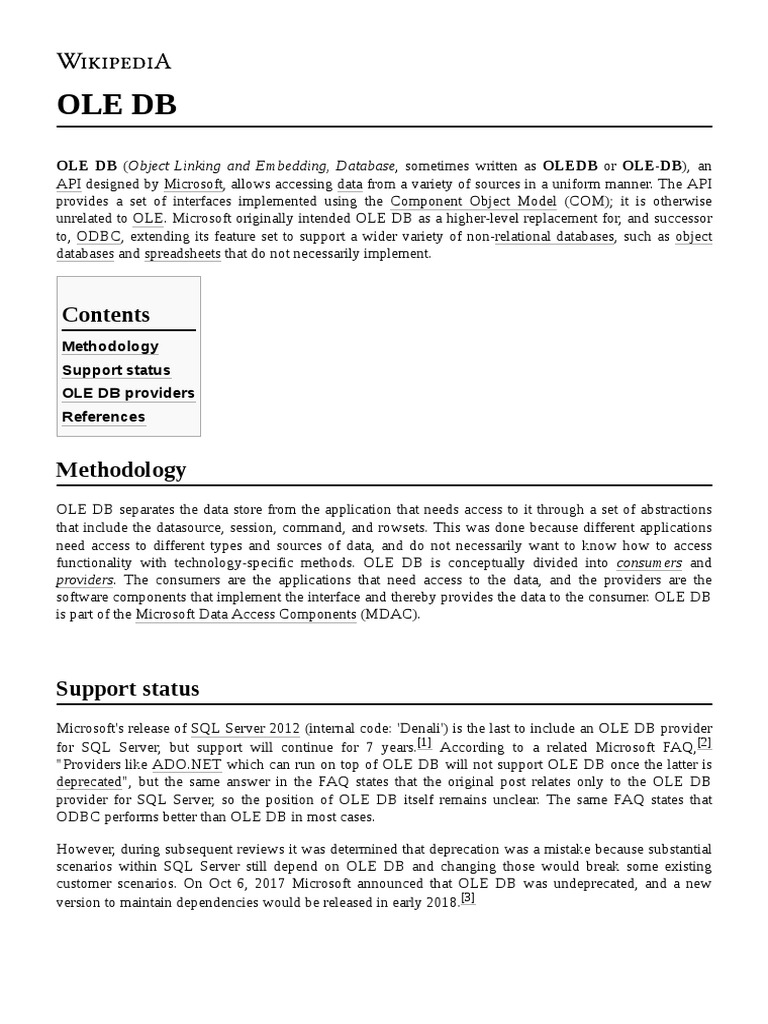 Ole DB | PDF | Databases | Application Software