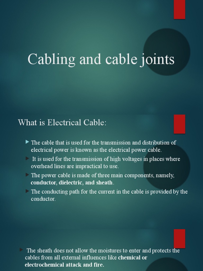 Electrical Cables and Joints Guide | PDF | Wire | Insulator (Electricity)