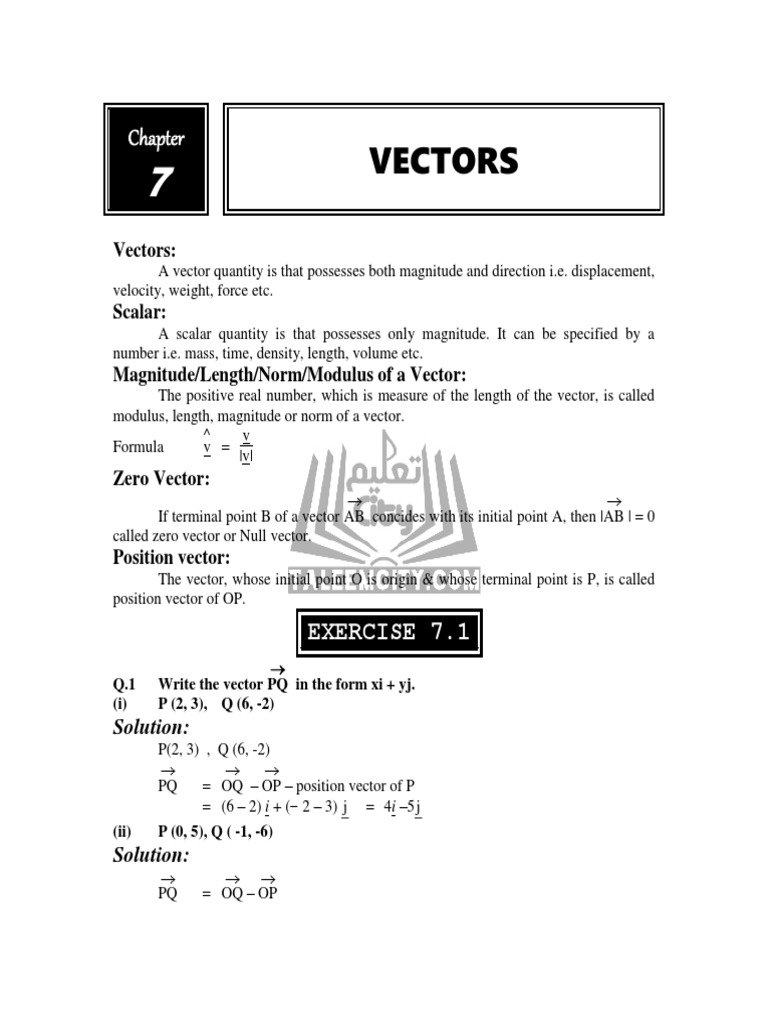 12 Math CH-7 Exercise 7.1 | PDF | Euclidean Vector | Triangle