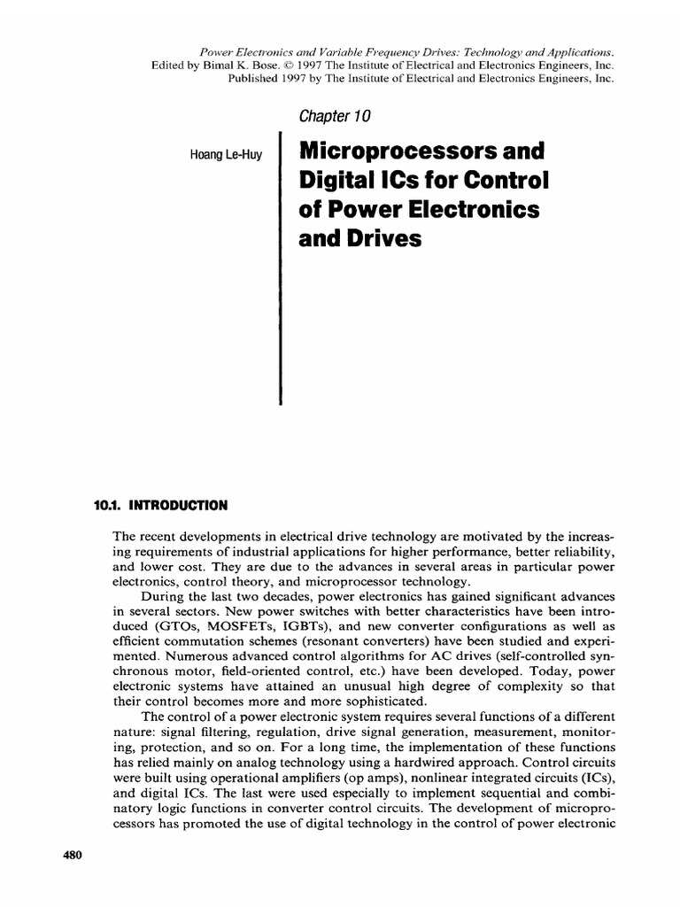 Microprocessors and Digital ICs for Control of Power Electronics and ...