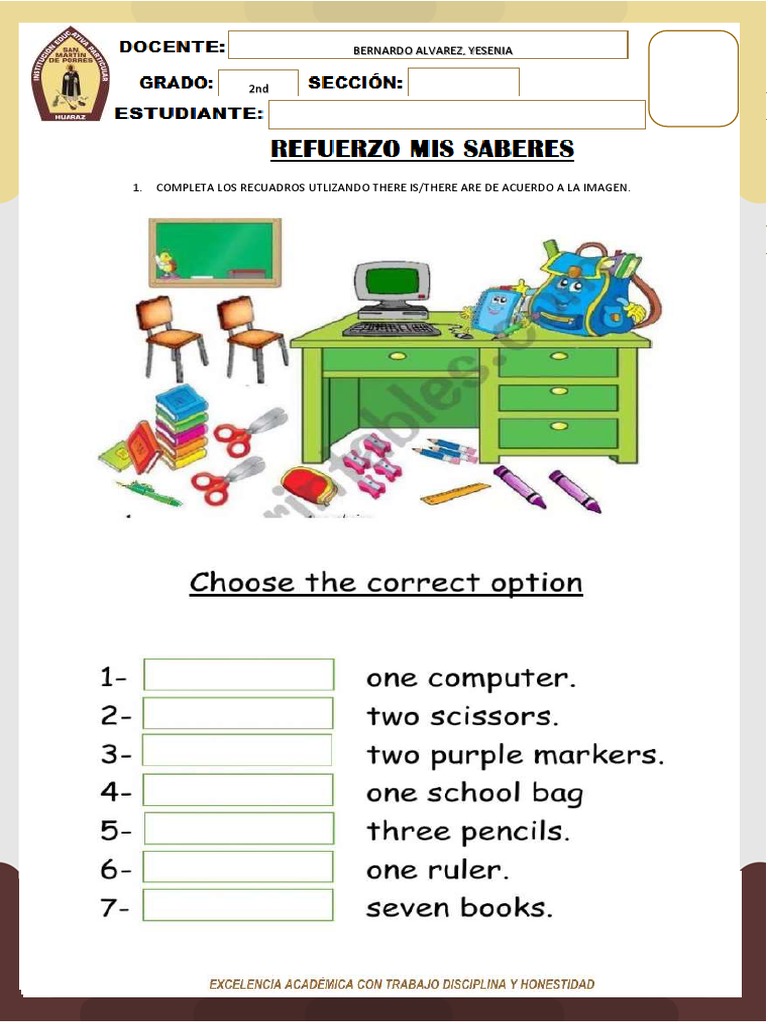 Worksheet There Is There Are | PDF