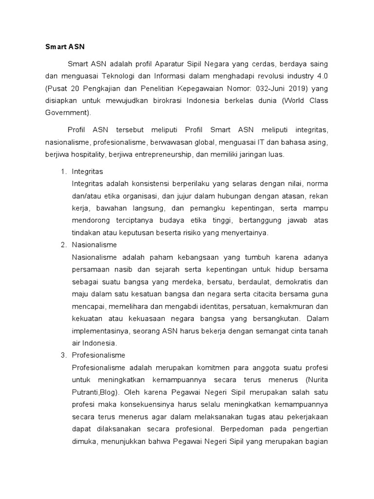 8 Karakter Smart ASN | PDF